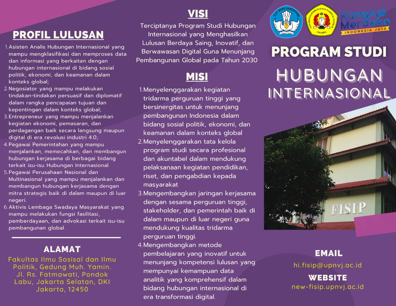 Leaflet Fakultas Ilmu Sosial dan Ilmu Politik UPN Veteran Jakarta ...