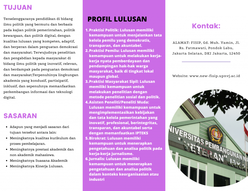 Leaflet Fakultas Ilmu Sosial dan Ilmu Politik UPN Veteran Jakarta ...