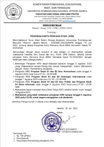 Pengumuman Tentang Pengisian Kartu Rencana Studi (KRS) — Fakultas Ilmu Sosial dan Ilmu Politik ...